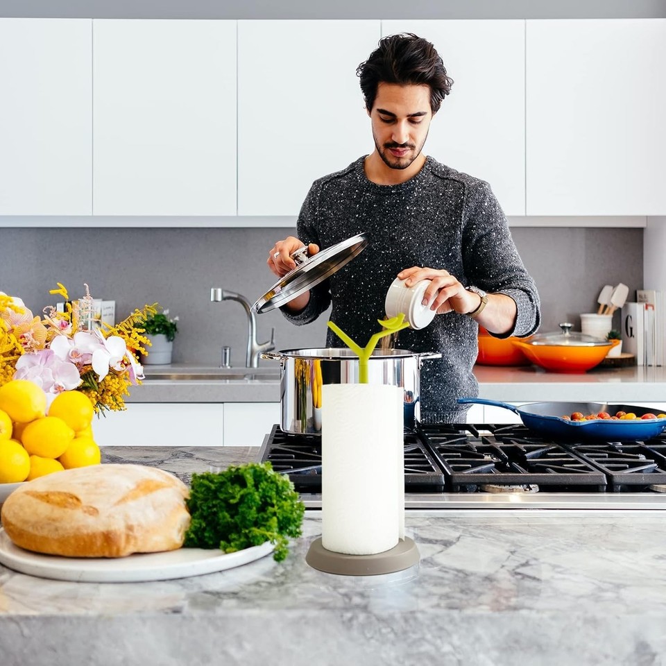 Green Bird Paper Towel Holder Easy Tear Kitchen Roll Dispenser with ...