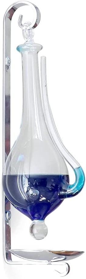 Ambient Weather B1025C Antique Storm Glass Wall Mount Liquid Barometer ...