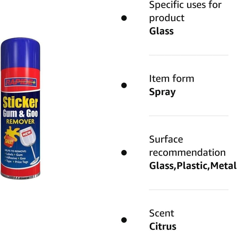 Sticker Remover Spray Gel Label Residue Adhesive Tape Chewing Gum Tar ...