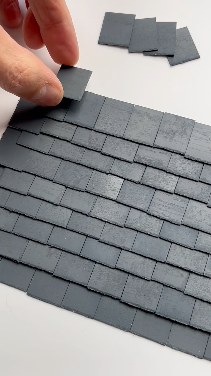 Dolls House 1:12th Scale Styrene Miniature Roof Tiles 6 Colours 250/500 ...