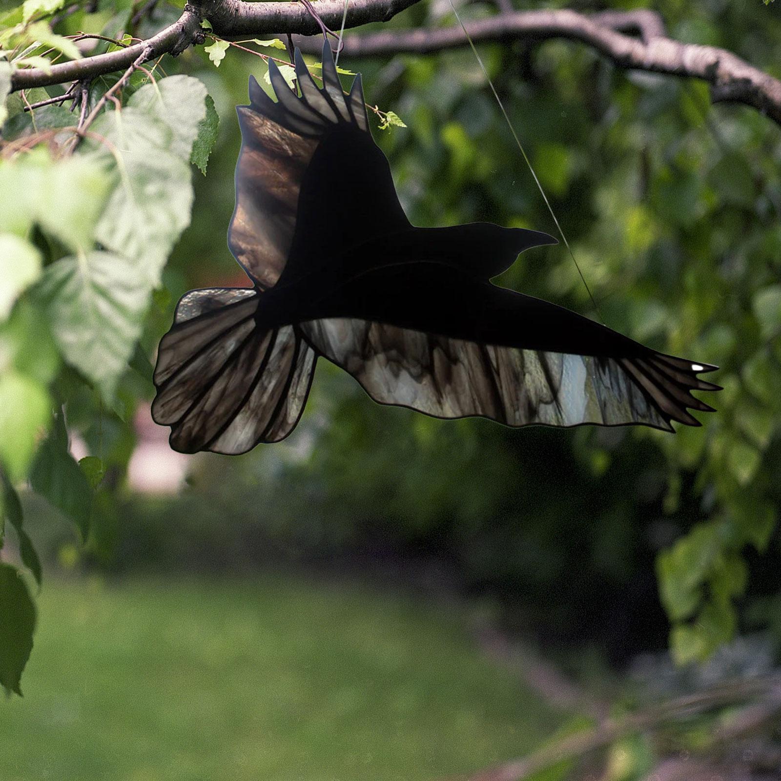 Raven Glass Window Hanging Wall Art Decor for Holiday Living Room ...