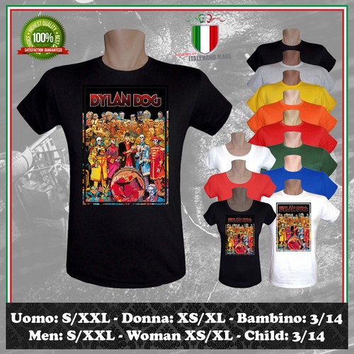 T-SHIRT DYLAN DOG FAMILY ISPIRATA FUMETTO HORROR COMIC 1986 UOMO DONNA ...