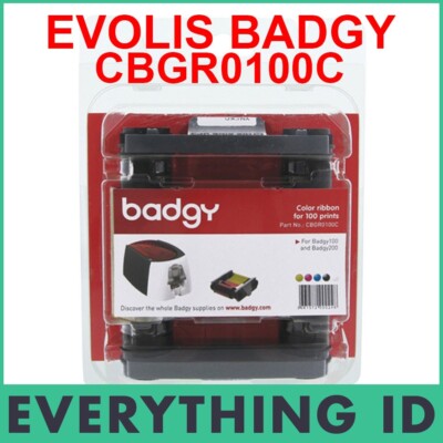 EVOLIS BADGY CBGR0100C YMCKO COLOUR 100 PRINT RIBBON FOR BADGY100 ...