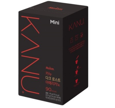 Korea Maxim KANU MINI Dark Roast Americano Instant Coffee Mix 0.9g *90 ...