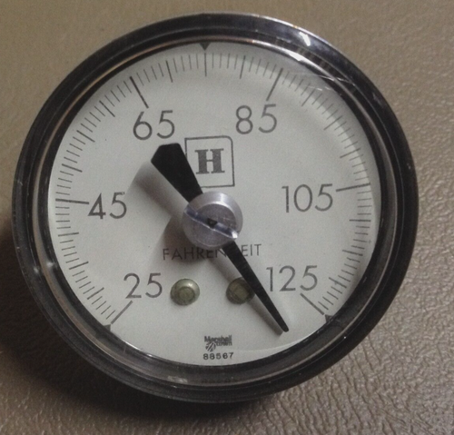 HONEYWELL C1541 MARSHALL 88567 TEMPERATURE GAUGE 25F-125F 1.5" FACE 3/8 ...