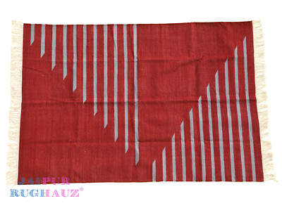 4x6 Red Natural Wool Modern Handmade Area Rug | eBay