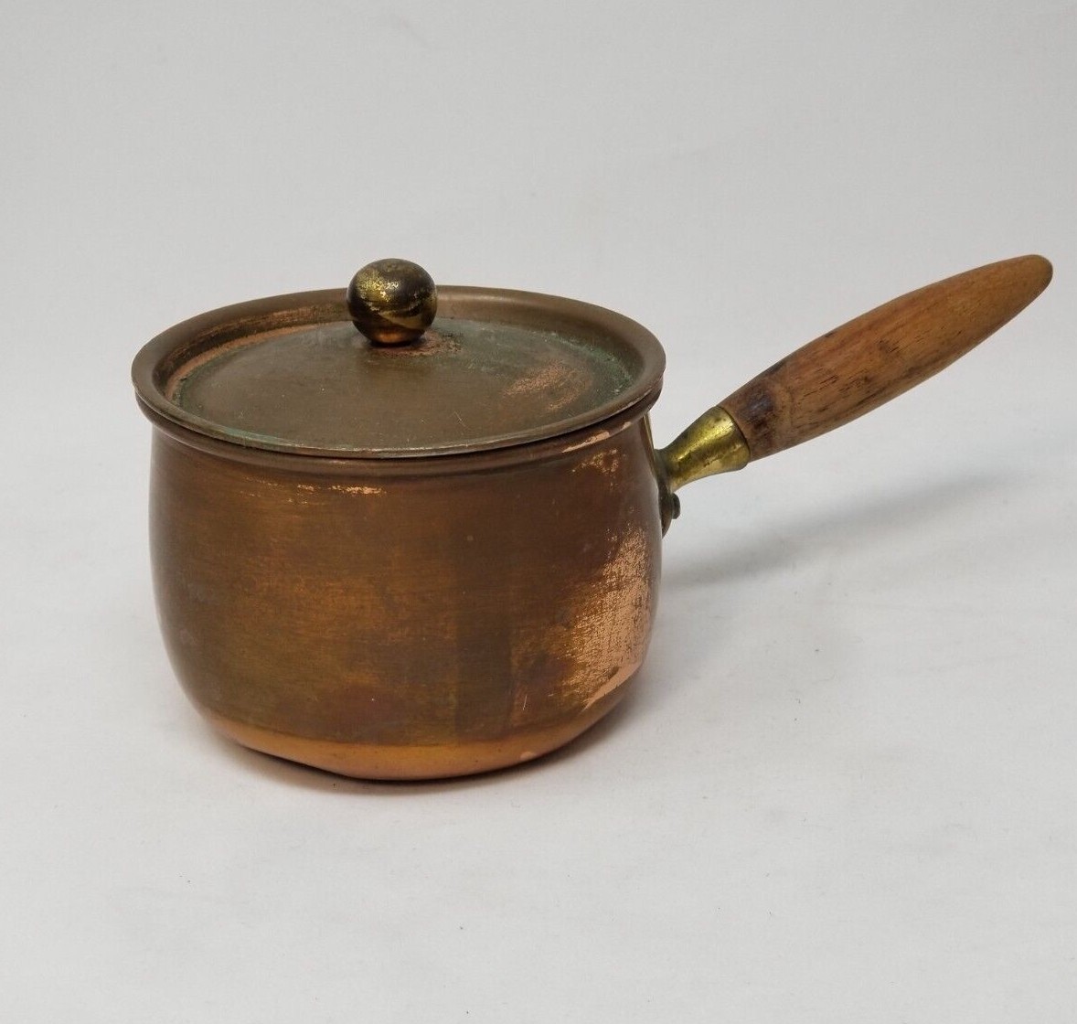 Vintage Mini Copper Pot With Lid & Wooden Handle Tagus Portugal R78 | eBay