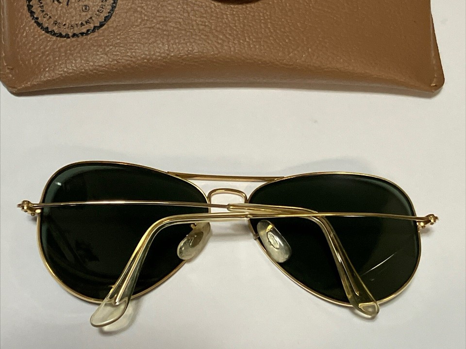 B&L Ray Ban Vintage 80's AVIATORS GOLD 64mm Large Sunglasses USA w ...