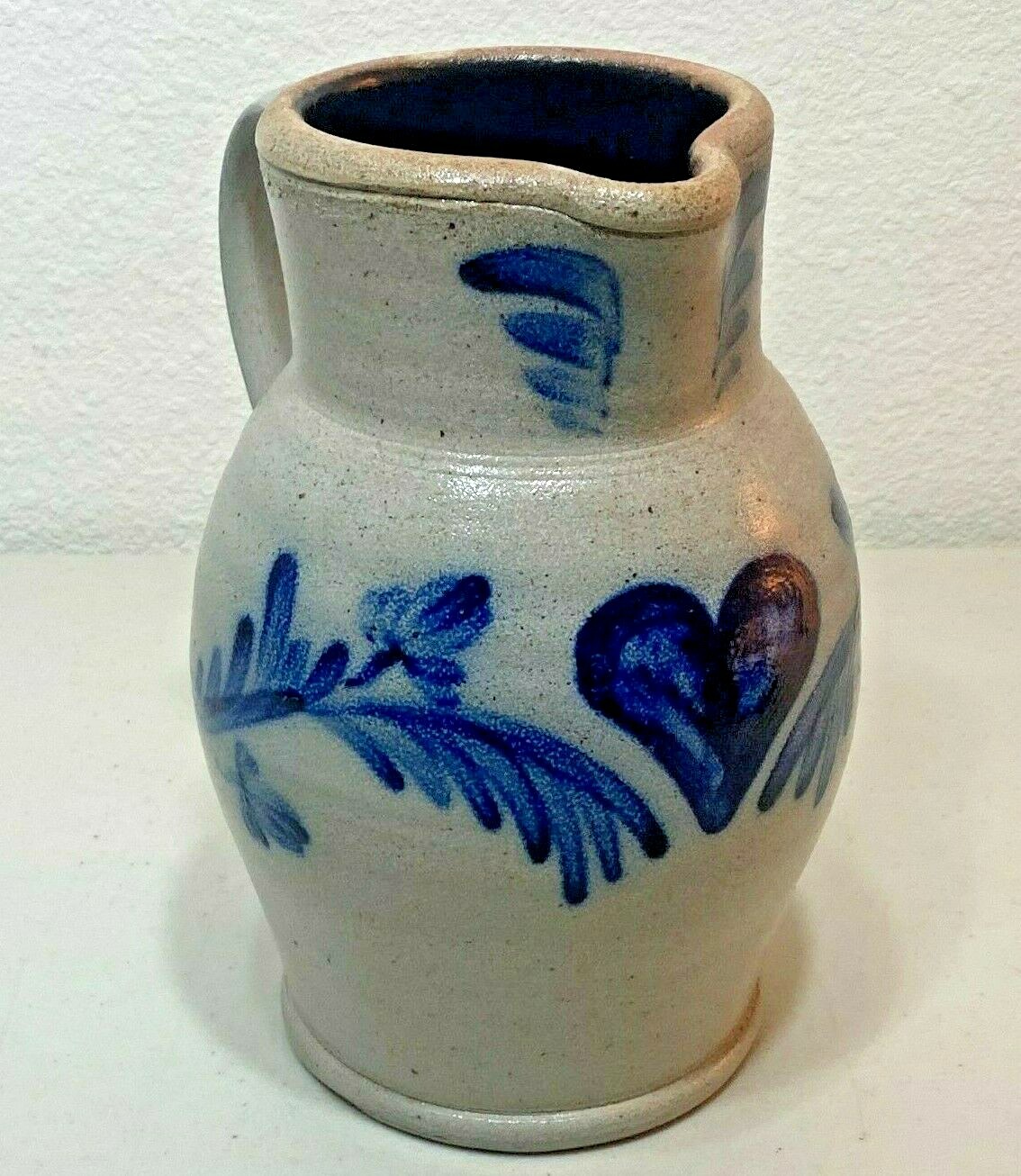 Rowe Pottery Works Heart Pitcher 1987 Limited Edition #475/500 Blue ...