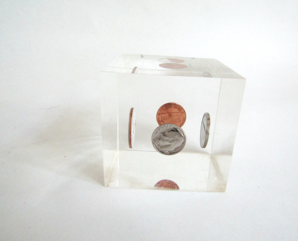 vintage lucite us mint encased coins paperweight | eBay