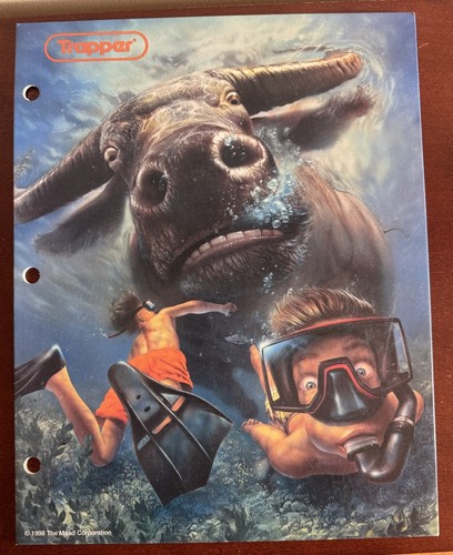 Vintage 1998 Mead No Rules Trapper Keeper 2 Pocket Folders Bull Scuba ...