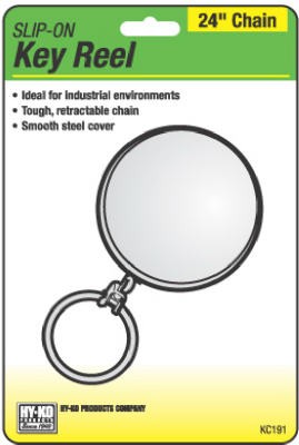 5 Pack Key Reel, Slip-On, Retractable, Chrome With 24-In. Chain KC191 ...
