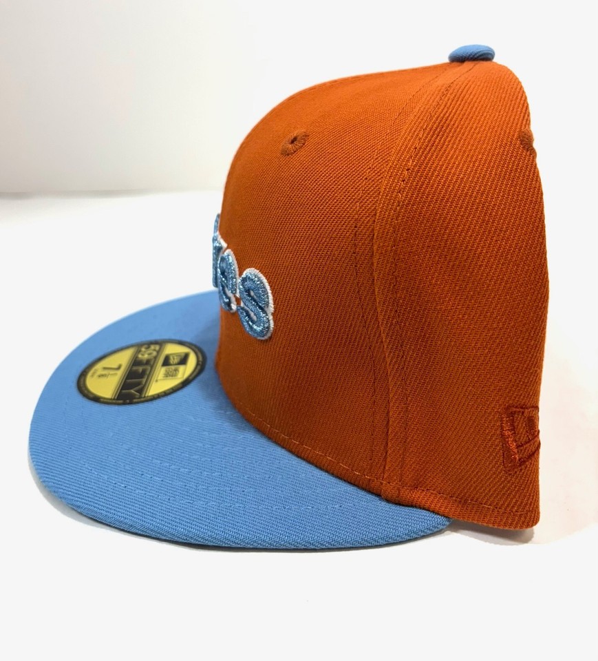San Diego Padres MLB NE Cooperstown "Fight" Fitted Hat ~Orange/Sky | eBay