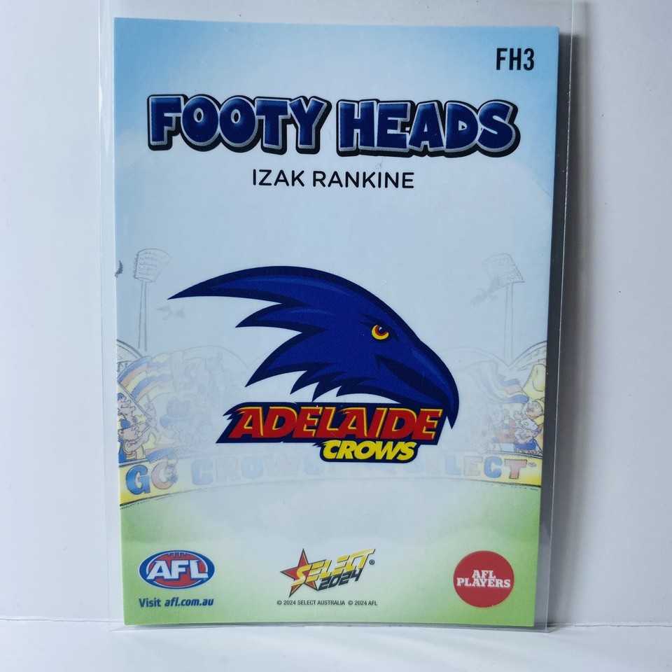 2024 Select AFL Footy Stars Footy Heads Izak Rankine Adelaide Crows FH3 ...