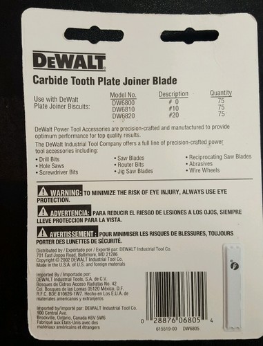 DEWALT DW6805 4" CARBIDE TOOTH PLATE JOINER BLADE FOR DW682 | eBay