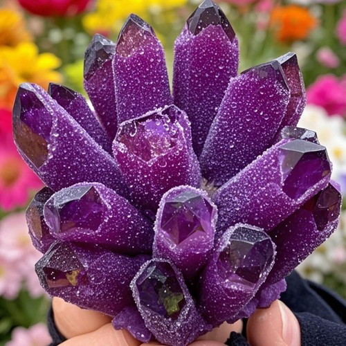 Dark Purple Phantom Quartz Crystal Cluster Rare Geode Rock Energy Home ...