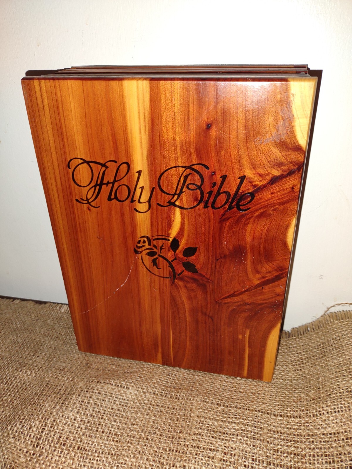 Vintage Cedar Wood Holy Bible Storage Box Red felt Lining UBC Local ...