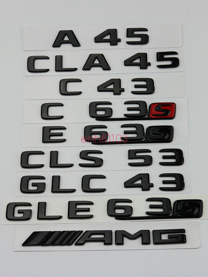 Matte black A45 AMG TURBO 4 MATIC Trunk Emblem Badge Sticker For ...