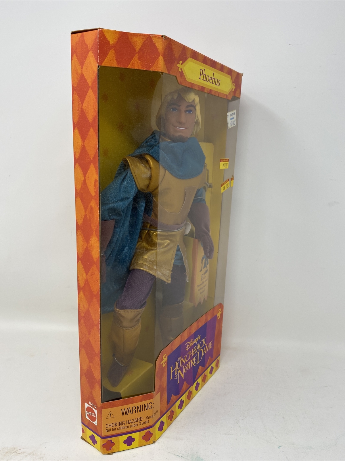 VTG 1995 Disney HUNCHBACK OF NOTRE DAME PHOEBUS DOLL WITH SWORD MATTEL ...