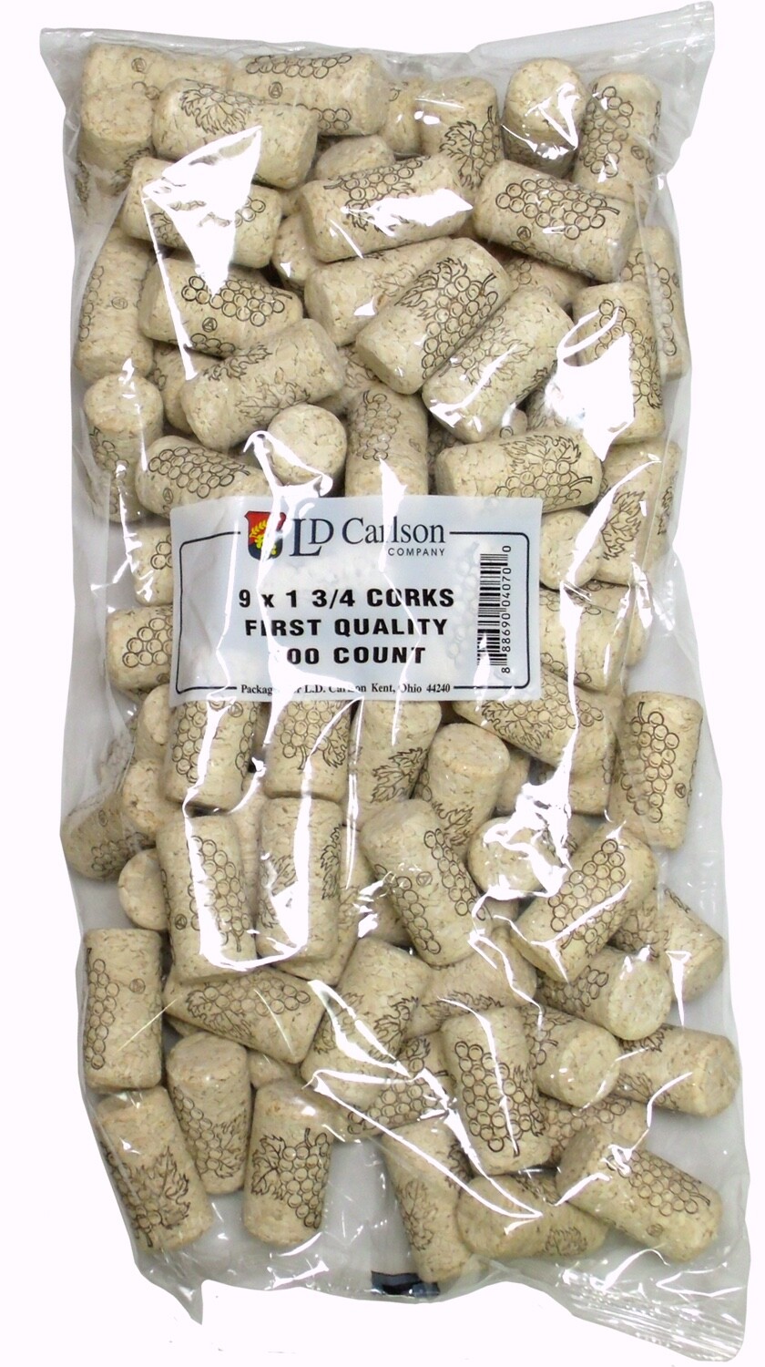 LD Carlson Premium Quality Corks 9 x1 3/4 (Pack of 100) for sale online ...