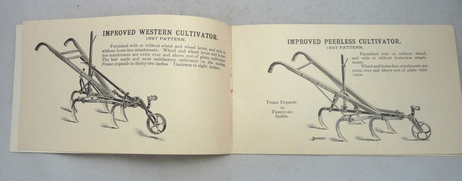 Whitman & Barnes Mfg. farm machine tool catalog catalog 1890s gardening ...