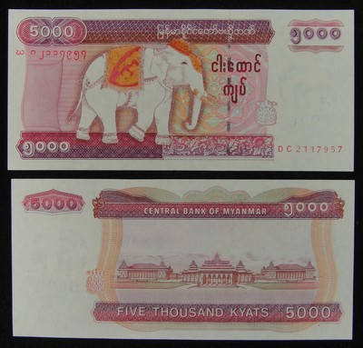 Myanmar Burma 5000 Kyats Paper Money 2009 UNC | eBay