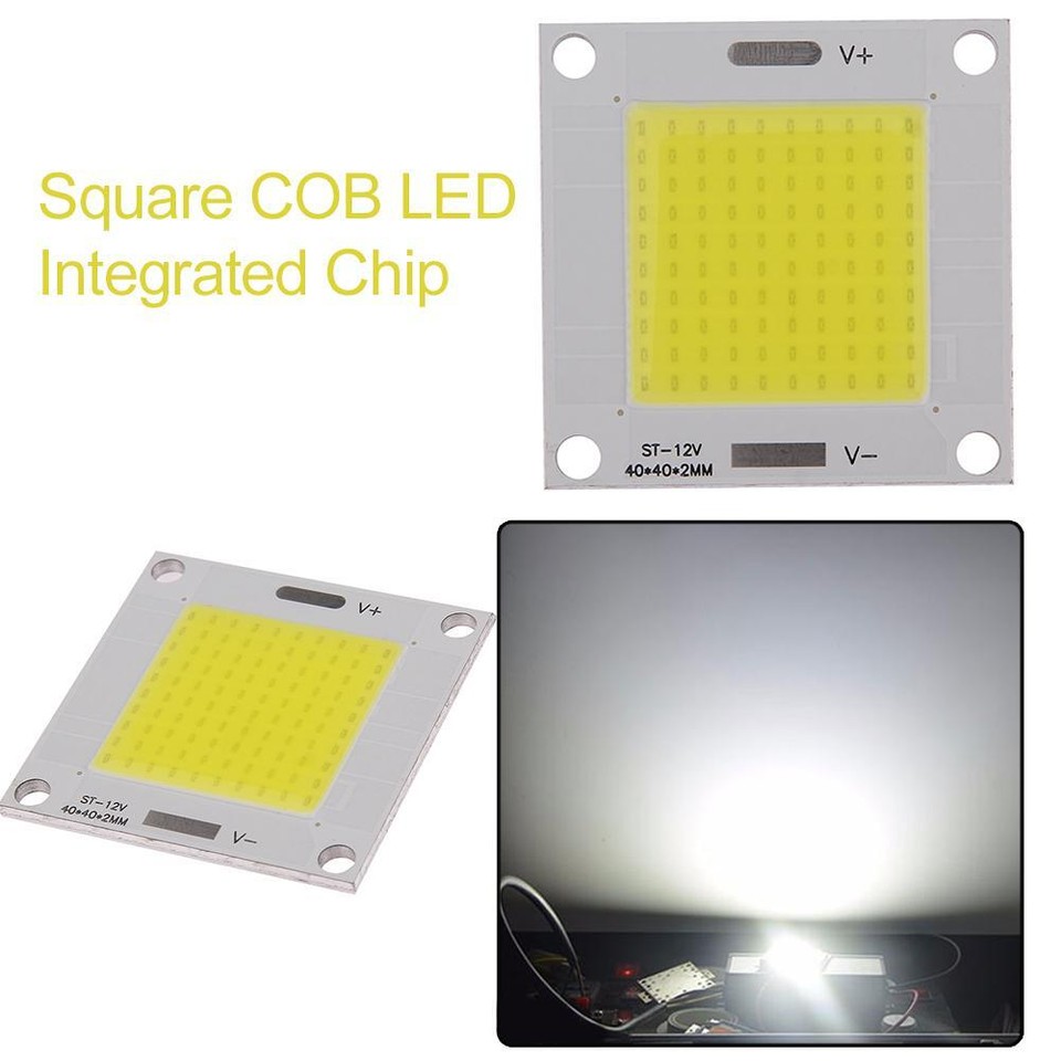 DC 12-14V 50W COB LED Integrated Chip 40x40mm Square Light Panels Lamp ...