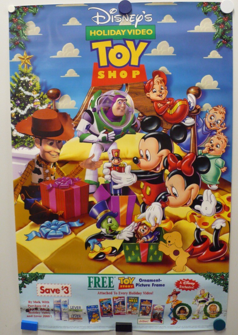 DISNEY'S HOLIDAY VIDEO TOY SHOP POSTER 1996-Poster | eBay