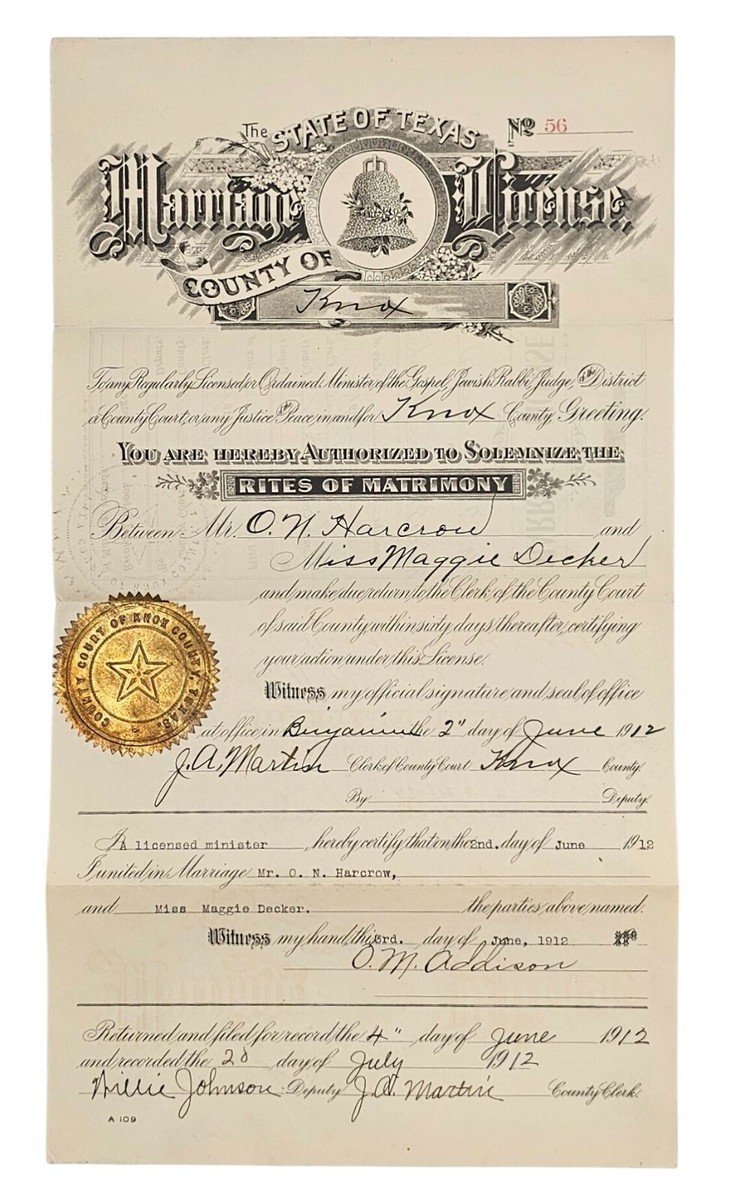 North Carolina Marriage License