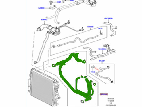 GENUINE LAND ROVER THERMOSTAT & HOSE LR3 LR4 4.0 V6 PEL500290 | eBay