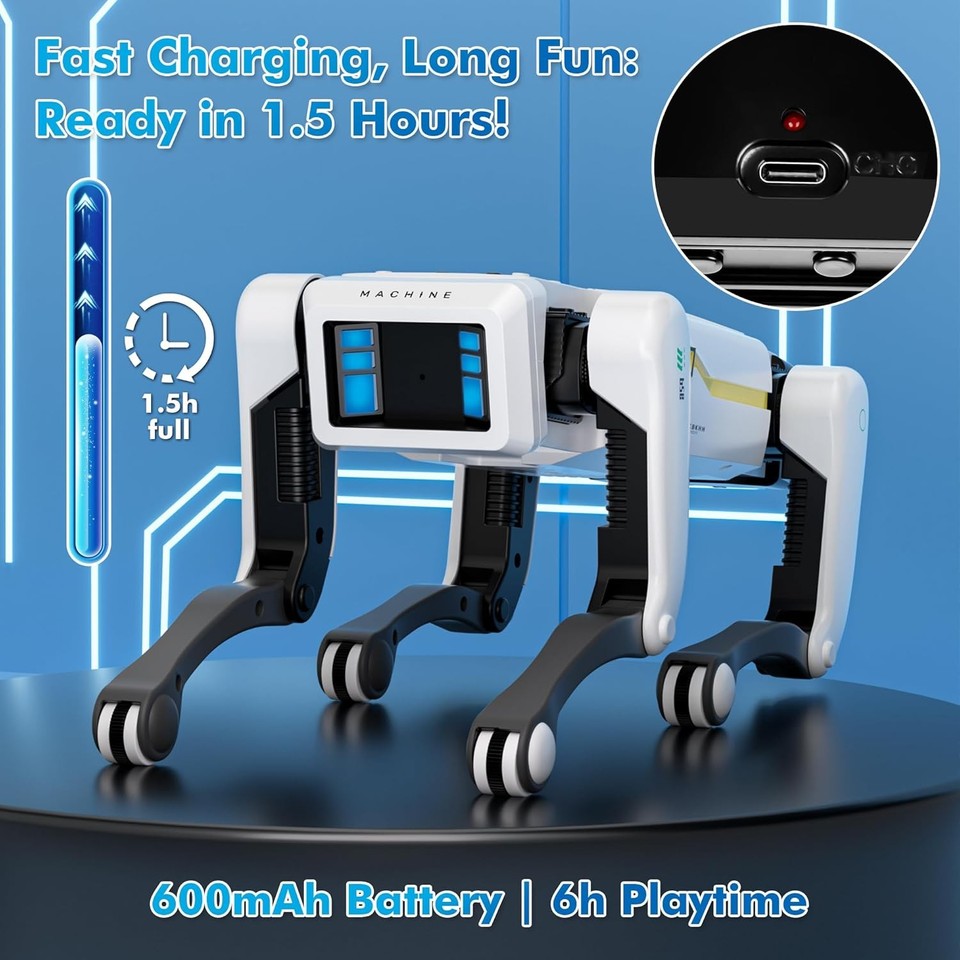 Smart Robot Dog Interactive STEM Pet Toy Voice Control APP Kids Age 6 ...