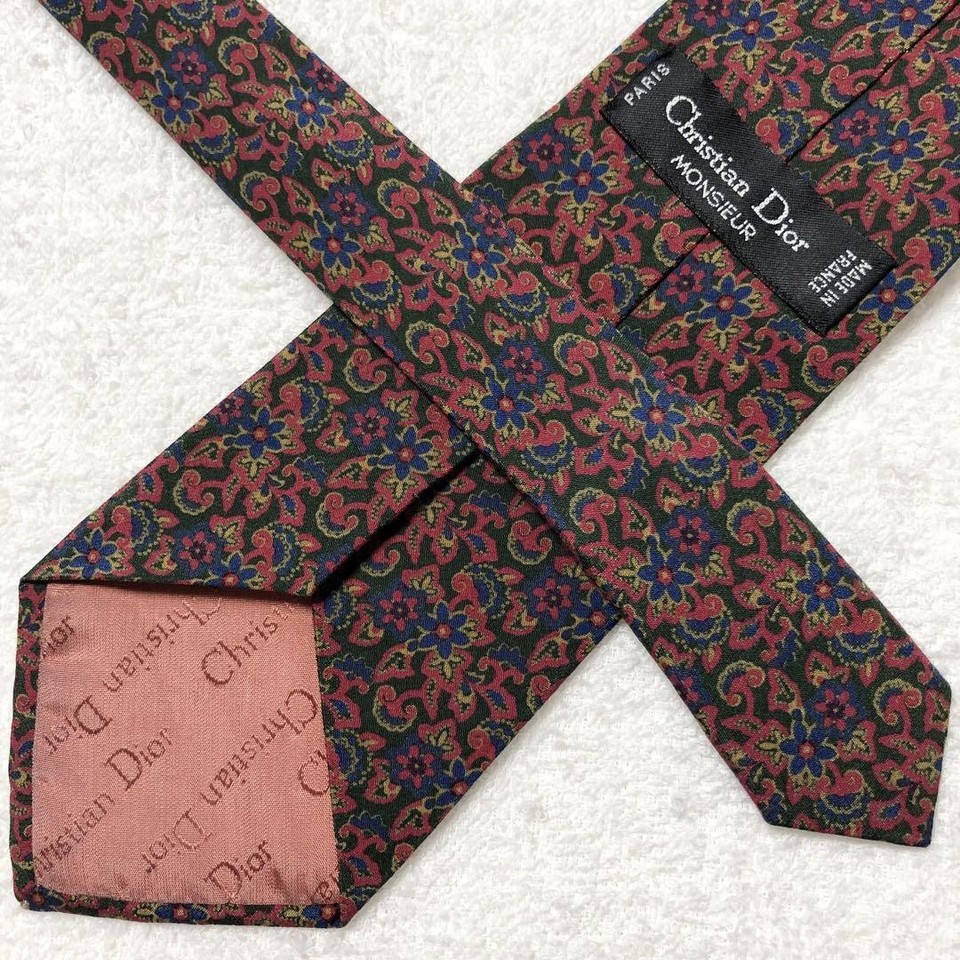 Christian Dior floral necktie 100% silk made in France | eBay