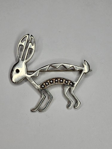 Native American Sterling Silver Rabbit Pin Brooch | eBay