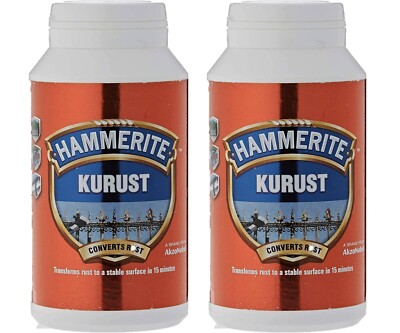 2 x Hammerite Kurust Rust Killer Converts Rusty Metal One Coat ...