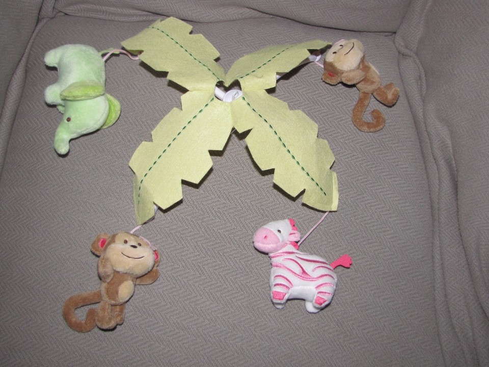 Carters Jungle Jill Collection Musical Mobile Giraffe Monkey Elephant ...