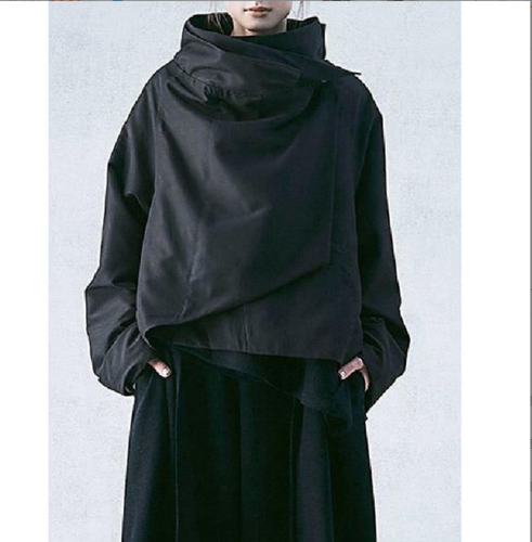 New Lady Solid Long Sleeve Lapel Slim Trench Coat Stand Collar Jacket ...