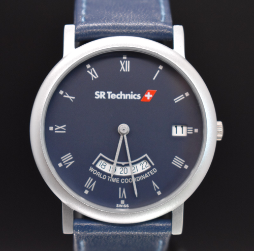 Vtg SR TECHNICS SWISS World Time Watch Men Aircraft 2000 Limited Ed NEW ...