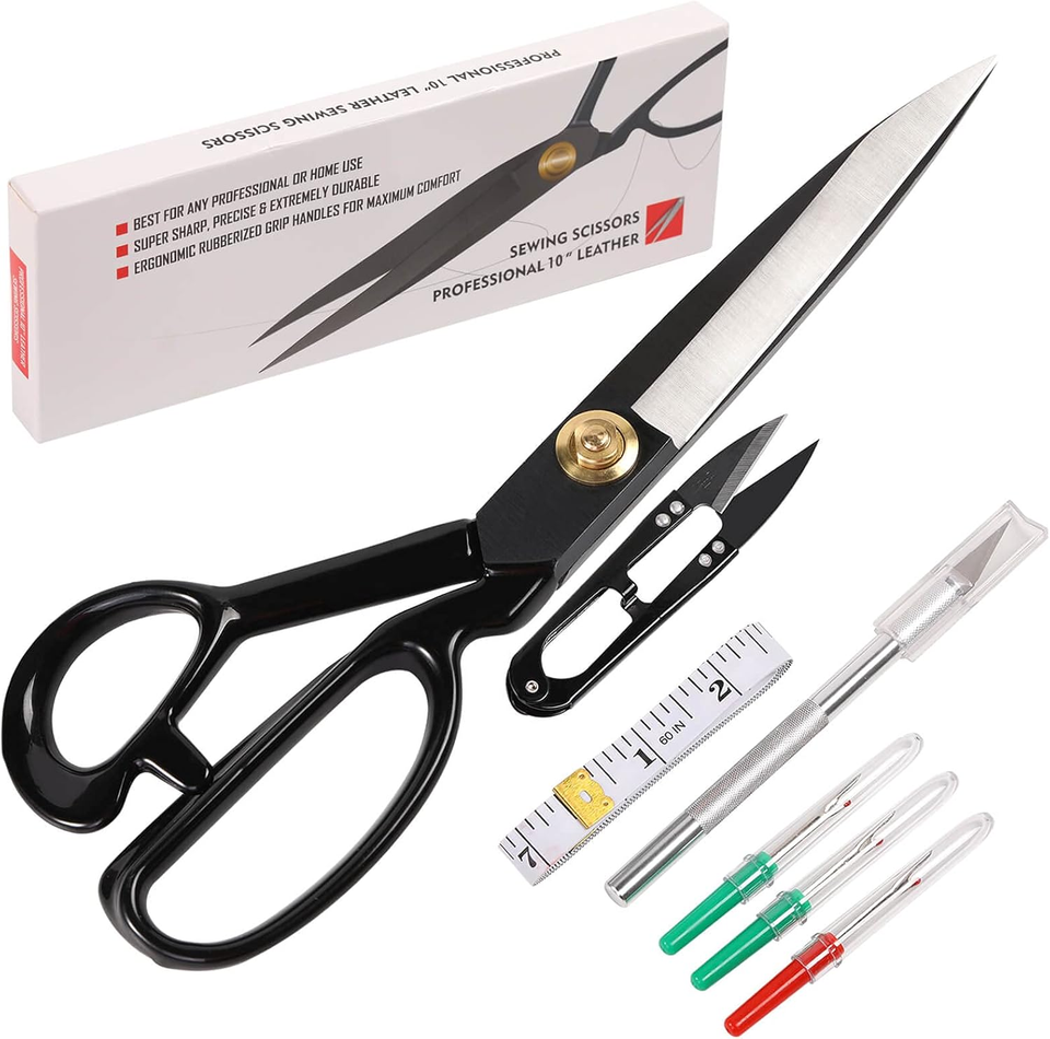 Fabric Scissors,Professional Tailor Scissors 9 Inch - Heavy Duty Sewing ...