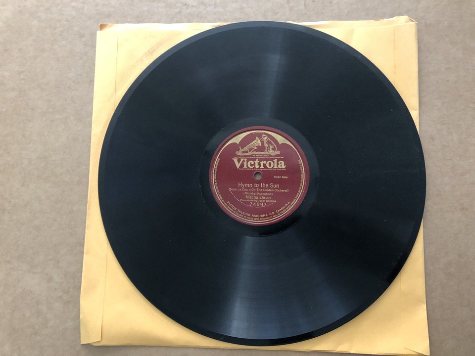 VICTROLA 12" Record 78 rpm 74597 Mischa Elman HYMN TO THE SUN single ...