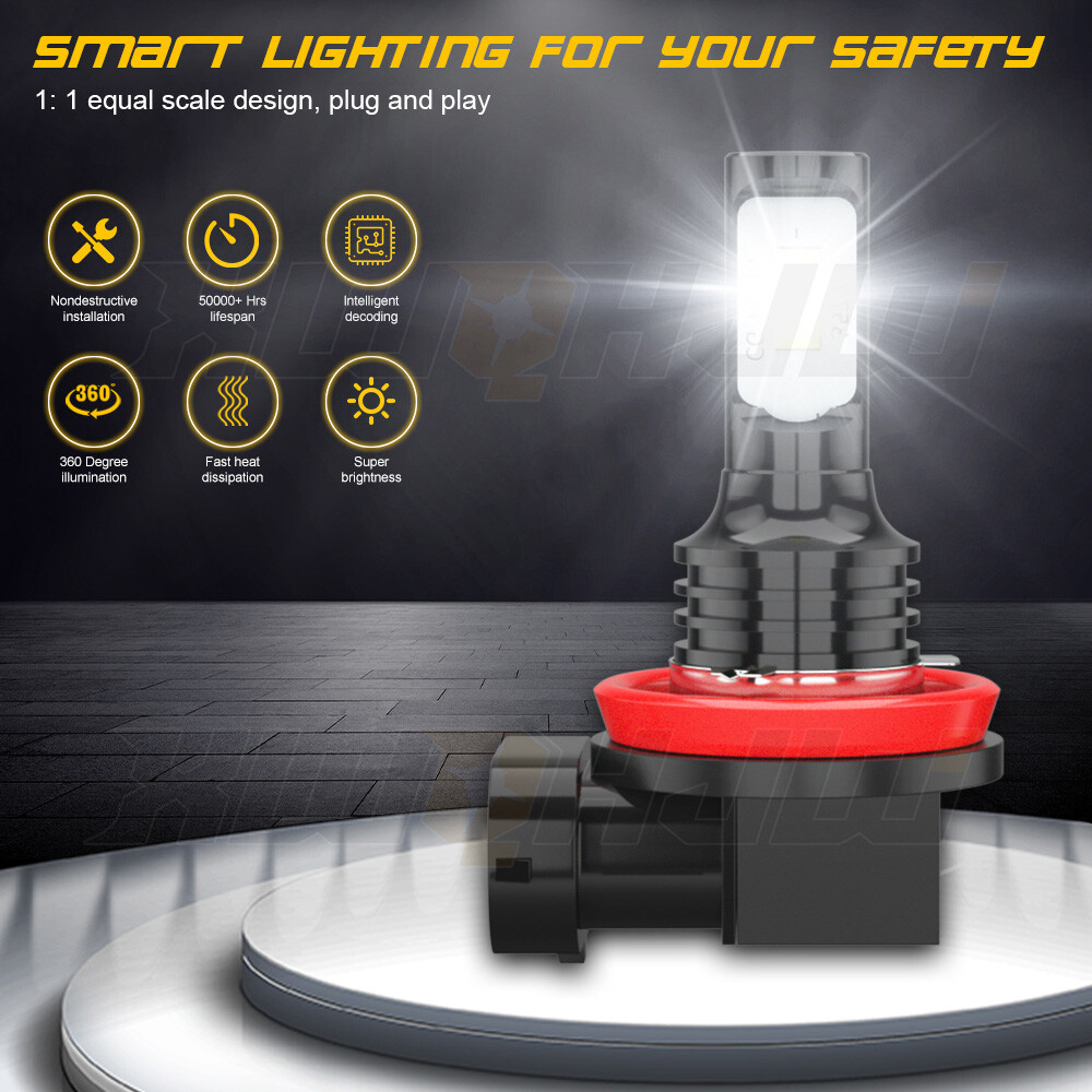 2X H11 H8 H9 H16 4014 92SMD LED Fog Light Conversion Bulb Kit 6000K HID ...