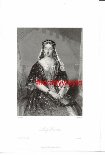 Lady Rowena, Ivanhoe, Sir Walter Scott, Book Illustration (Print), 1855 ...
