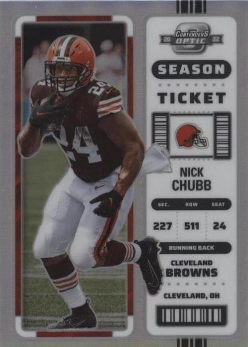 2022 Panini Contenders Optic - Season Ticket Nick Chubb #13 Silver ...