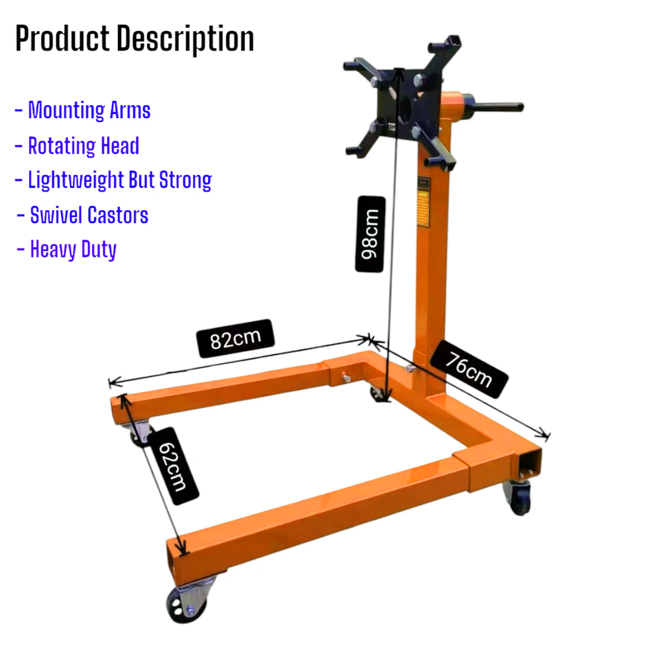 Heavy Duty Engine Stand 1250 lbs (560 kg) 360° Rotating Swivel Head ...