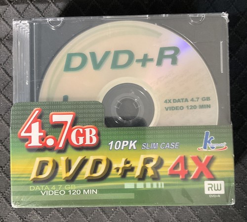 KHYPERMEDIA DVD+R 4X Recordable DVD Disc 10 Pack Slim Case 120 Min-Data ...
