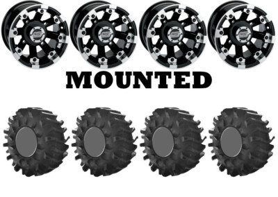 Kit 4 Interco Aqua Torque Tires 30x10-14 on Moose 393X Black Wheels POL ...