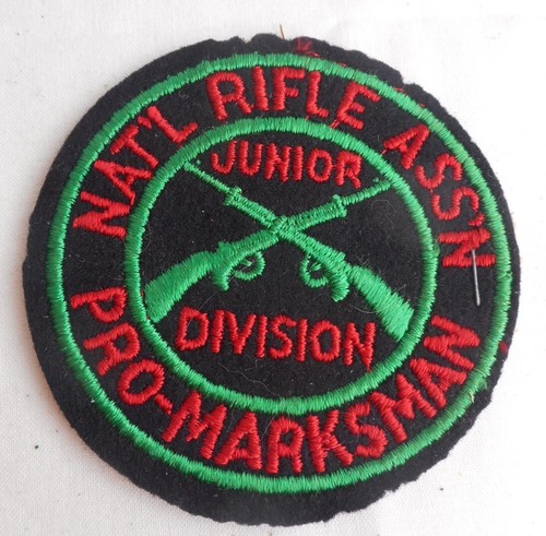 Wool National Rifle Association NRA Junior Division Pro-Marksman Patch ...