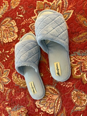 Women’s Dearfoams Light Blue Slippers 7-8 | eBay