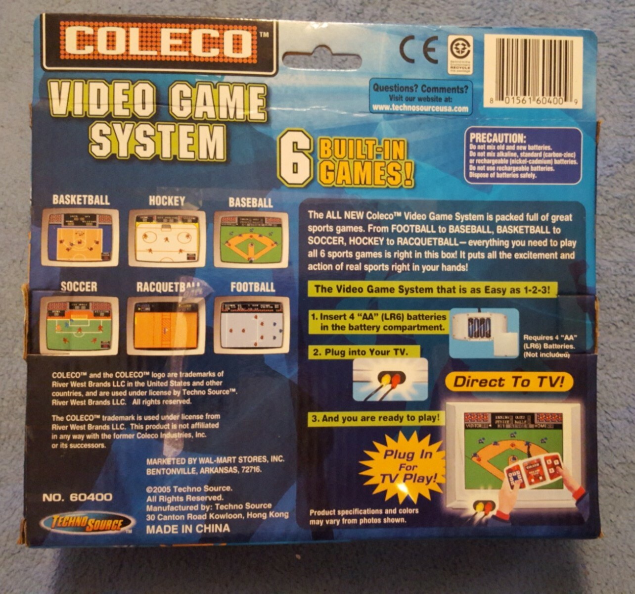 2005 Coleco Video Game System 6 Built-In Games Plug & Play - Batteries ...