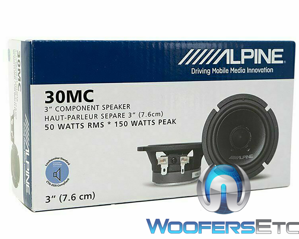 ALPINE 30MC 3" 300W MAX MIDRANGE CAR AUDIO STEREO SPEAKERS PAIR NEW | eBay