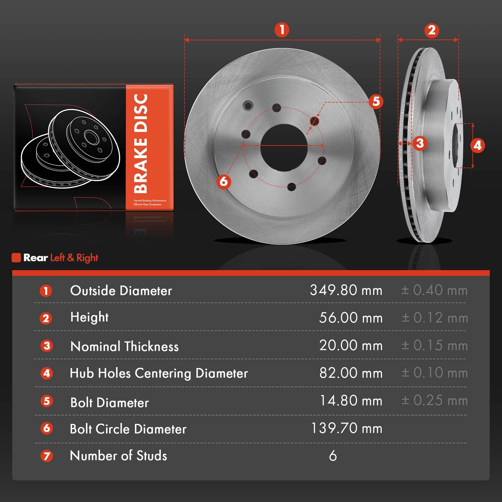 2x Disc Brake Rotors for Nissan Armada 2017-2021 INFINITI QX56 QX80 ...